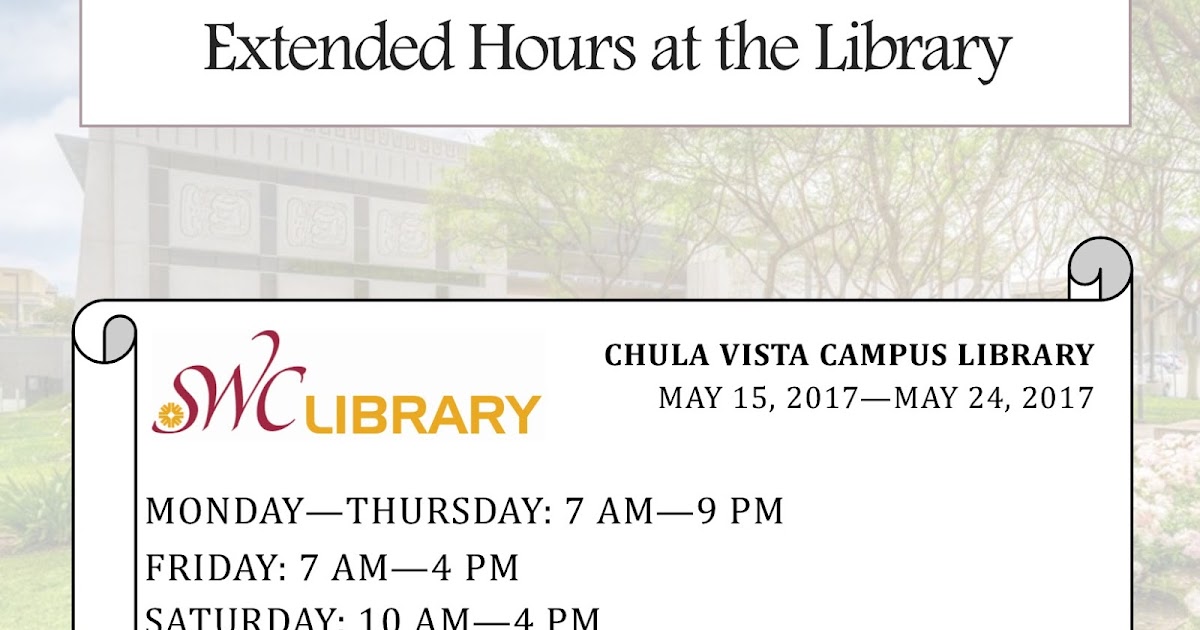 What's New @ SWC Library?: THIS WEEK: Library Opens at 7 am