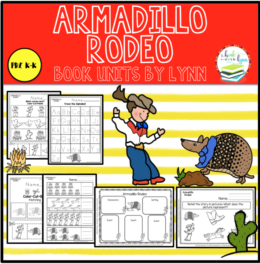 ARMADILLO RODEO BOOK UNIT ~ Book Units by Lynn