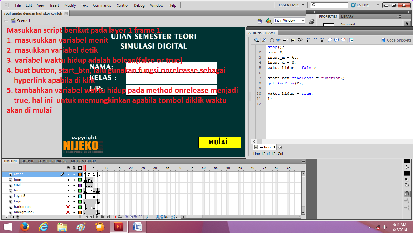Cara Menggungakan Aplikasi Adobe Flash Cs5 - portfoliolasopa
