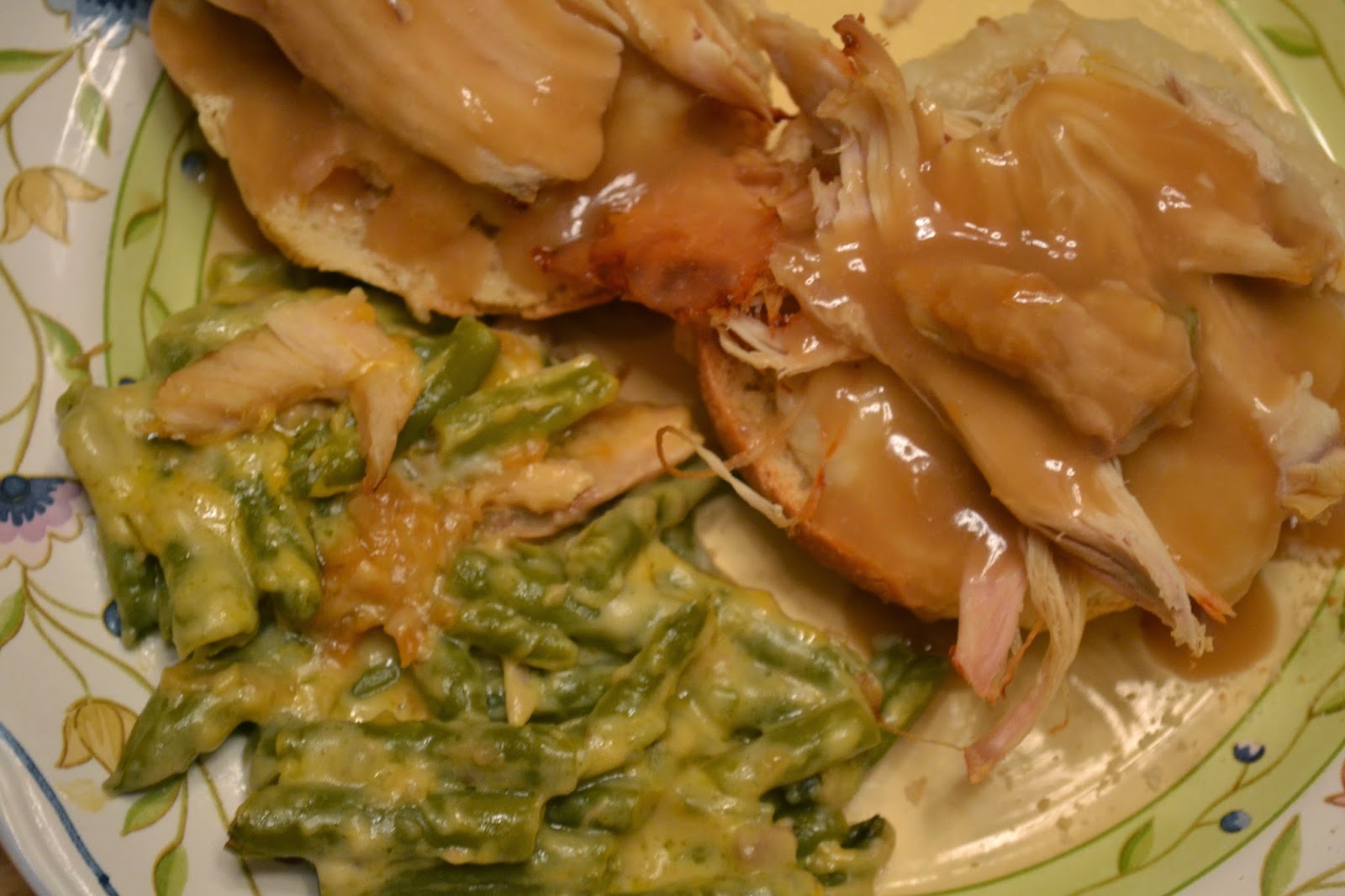 Leftover Open Faced Turkey and Mashed Potato Sandwiches