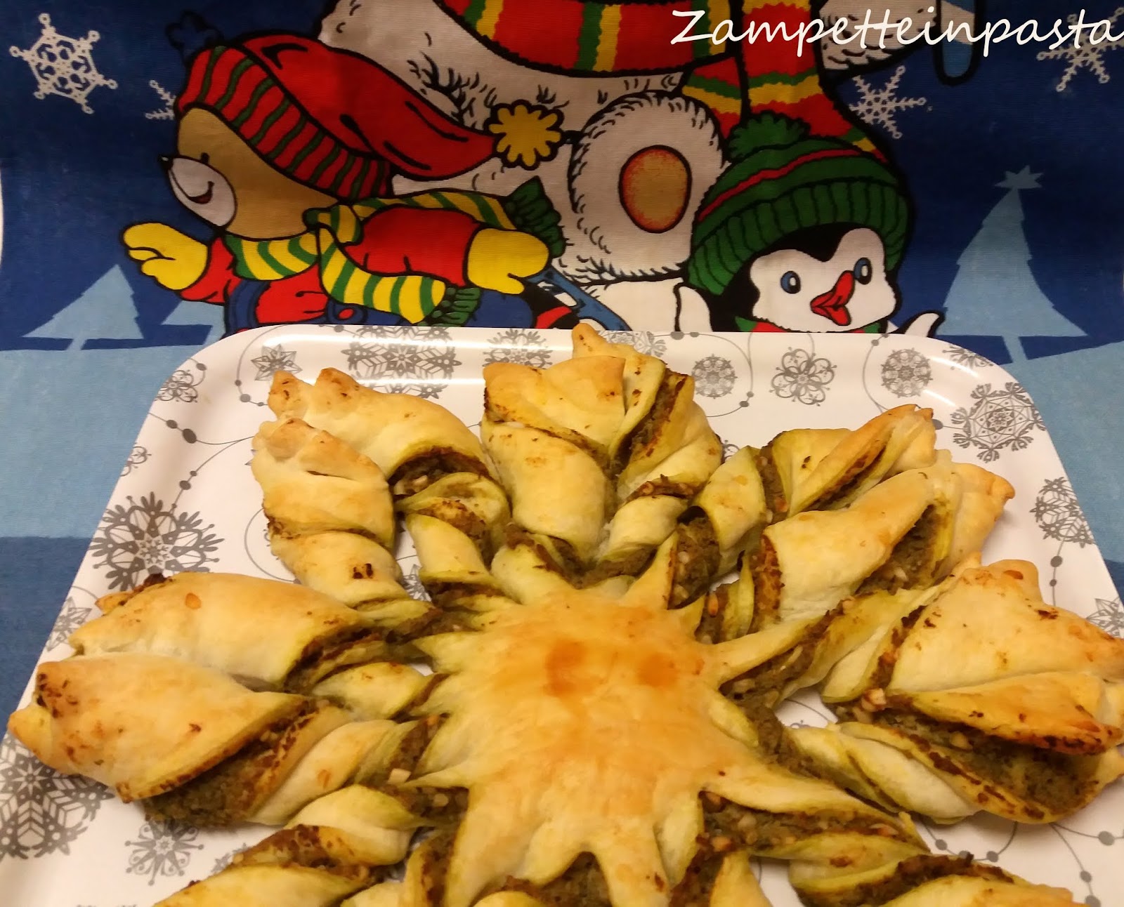 STELLA DI PASTA SFOGLIA CON PESTO E RICOTTA | ZAMPETTE IN PASTA