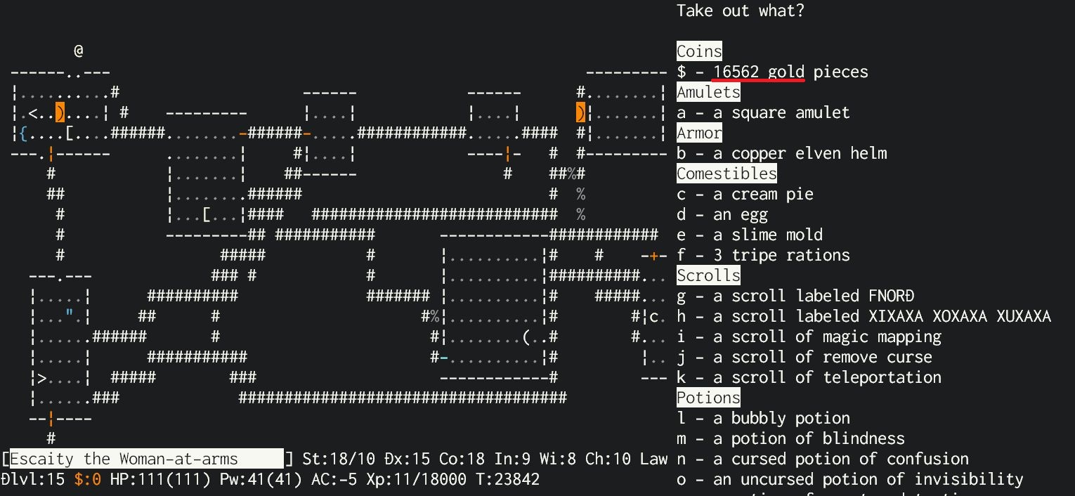 [Junethack 2018] xNethackに挑戦 ⑦ ビッグルームからの・・・