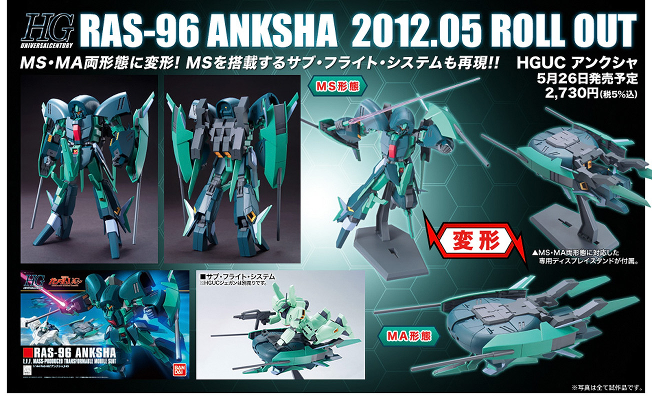 HGUC 1/144 RAS-96 Anksha official images