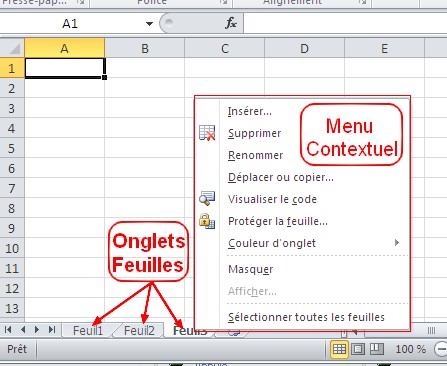 GESTION DES FEUILLES DE CALCUL SOUS EXCEL | Cours, Exercices et QCM Sur ...