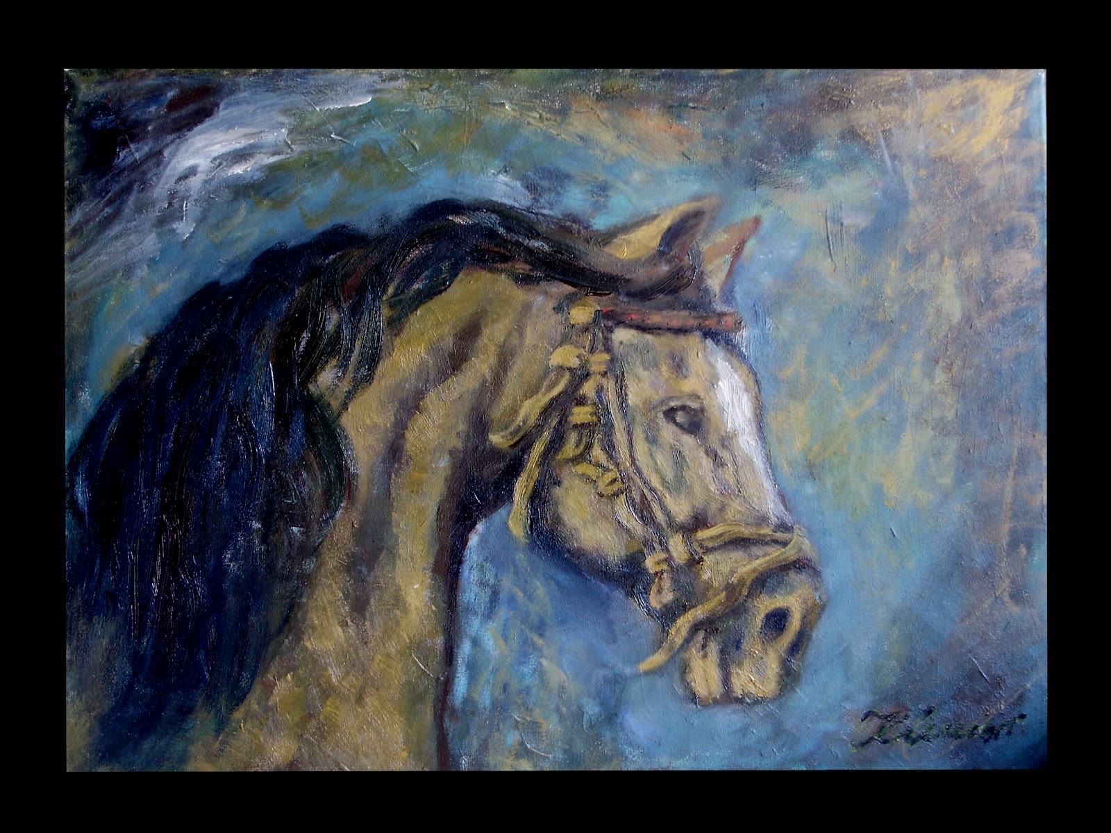 Kruno Klemar: Konj Ulje na platnu 30x40 cm