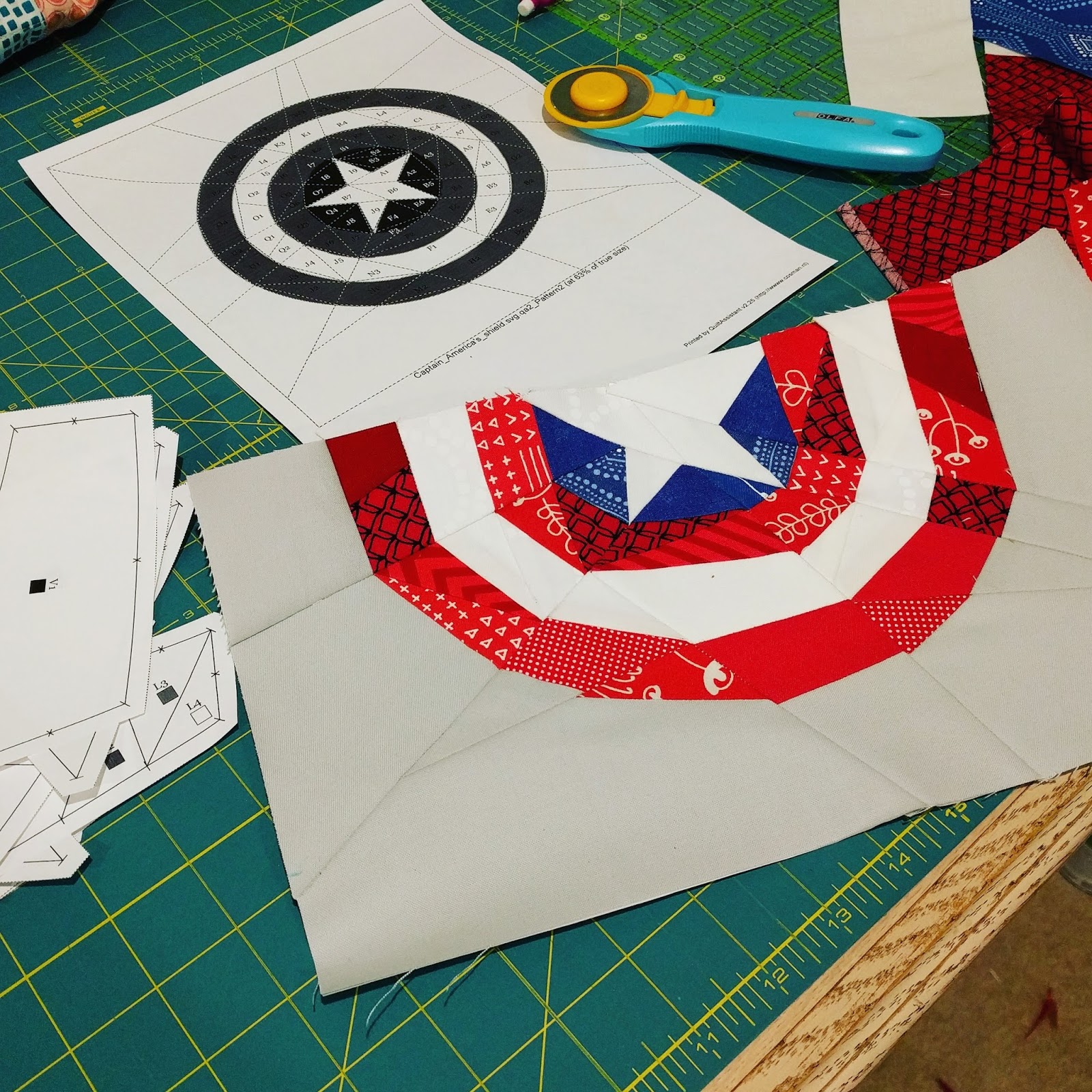 Geometric Captain America Shield : Free Pattern