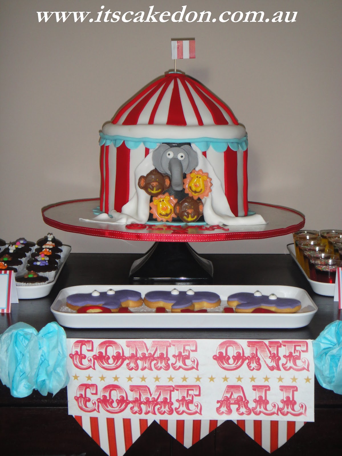 It's Caked On: Olivia's Circus Themed Dessert Buffet & Cake