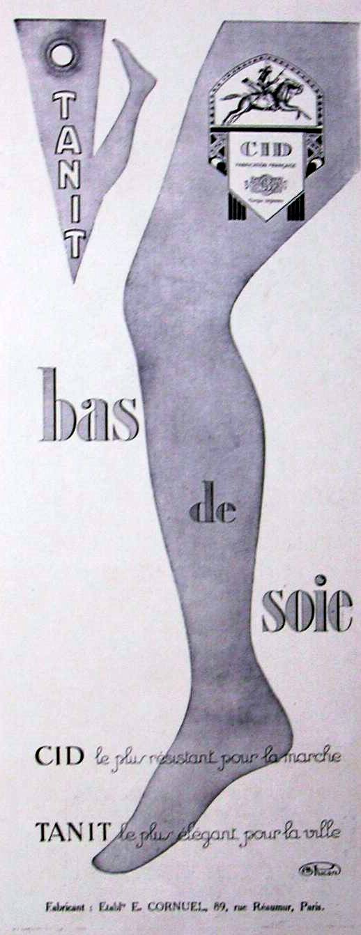 * Bonneterie: Bas de soie _ TANIT fabrication CORNUEL - Troyes