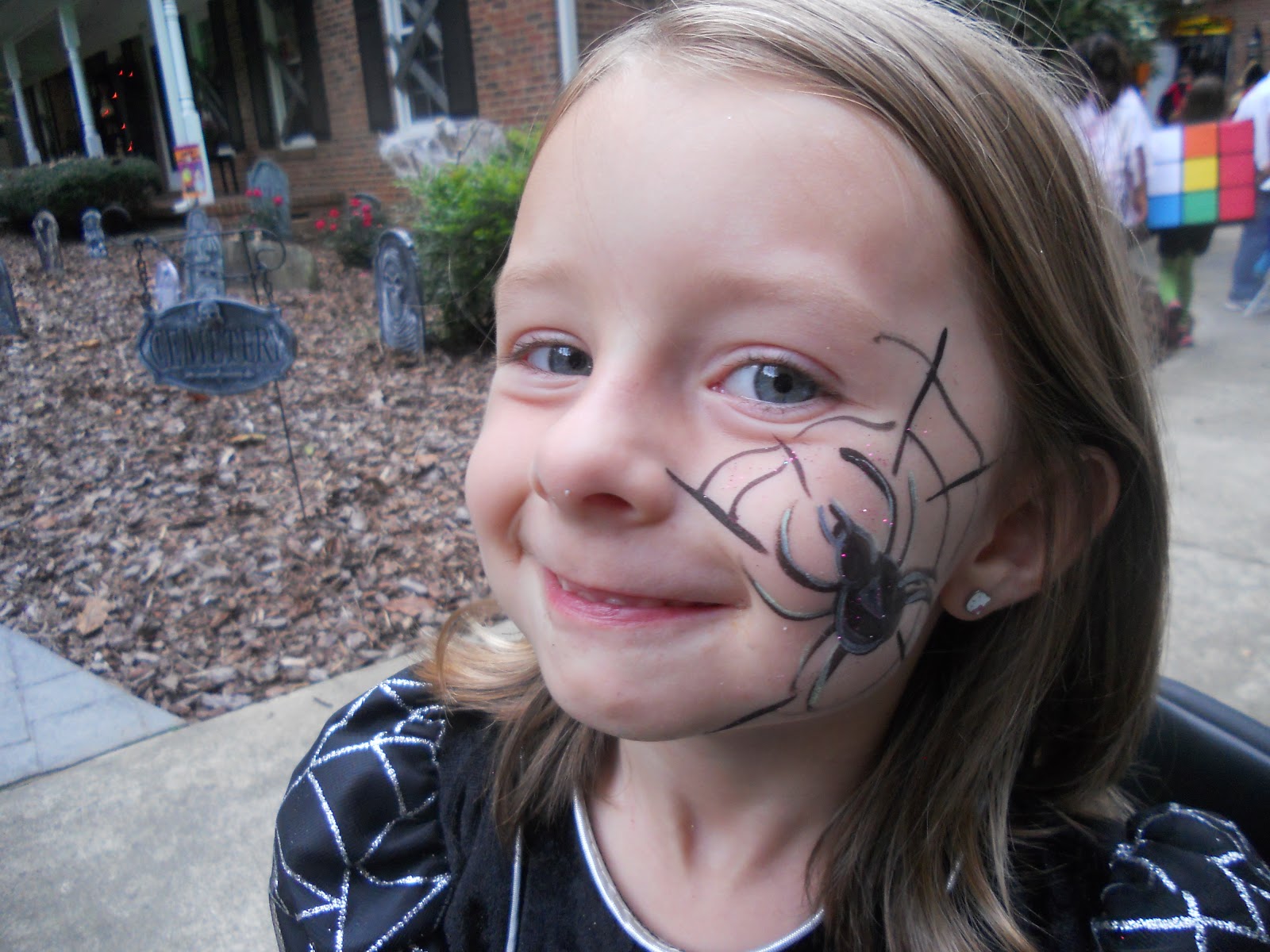 Face Painting ideas: Spider with web cheek design