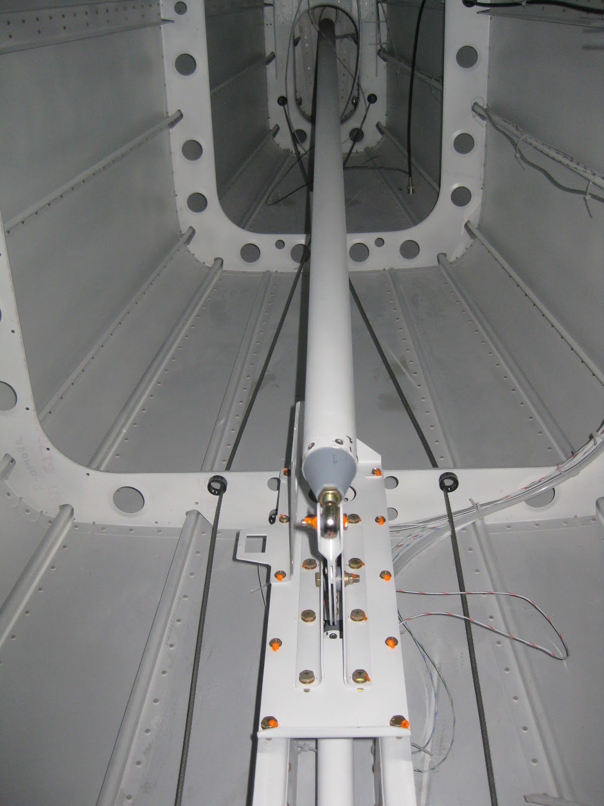 E's Van's RV-14A: Fuselage: Aileron and Elevator Systems. Pushrods in.