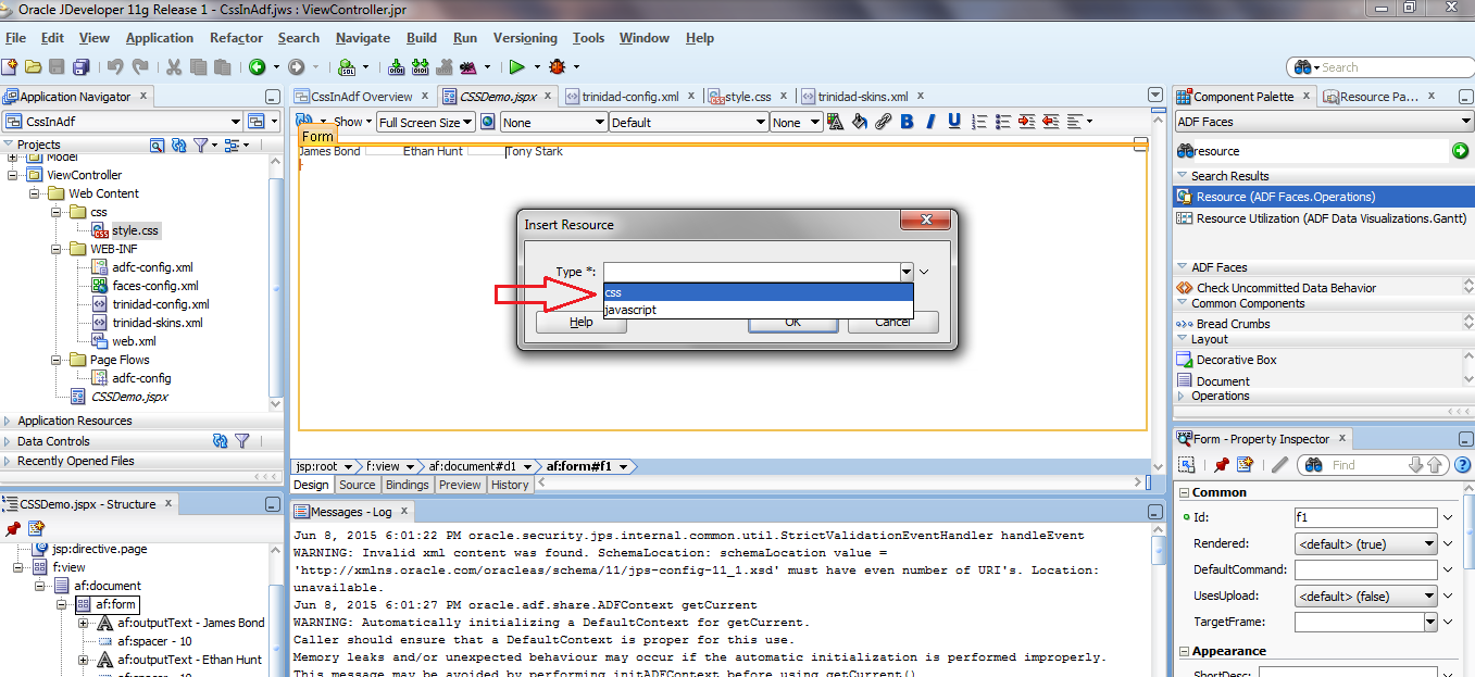Oracle Adf How To Implement Css In Adf