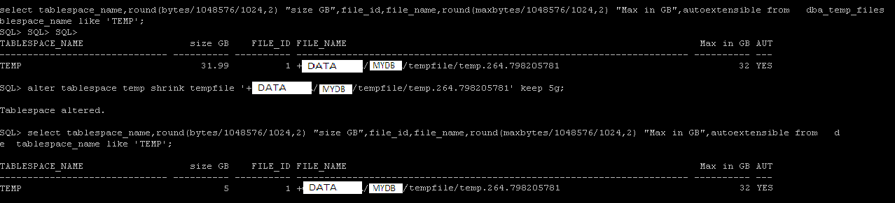 Step Into Oracle Dba Sid Shrink Temporary Tablespace 11g New Features