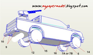 Papercraft and Papermodel: Libyan Technical Vehicle Instruction