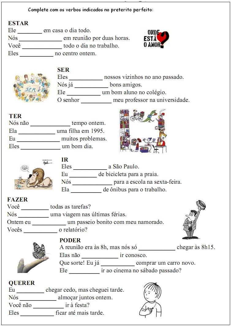 Escola Saber: Atividades português 4 ano verbos