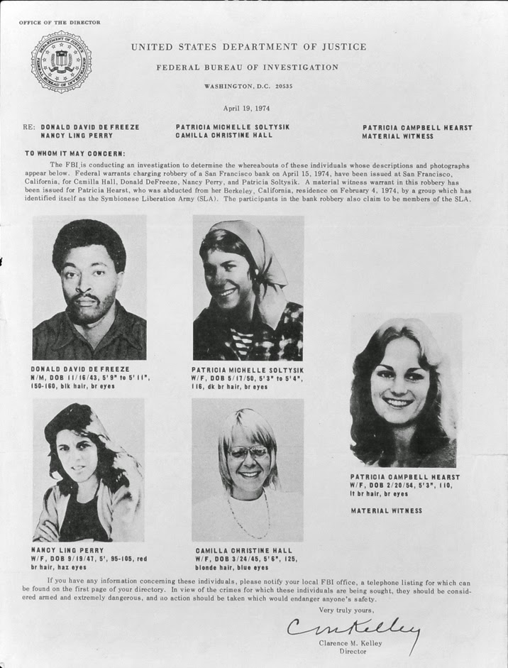 The Story of the Patty Hearst's Kidnapping Through Pictures in the ...
