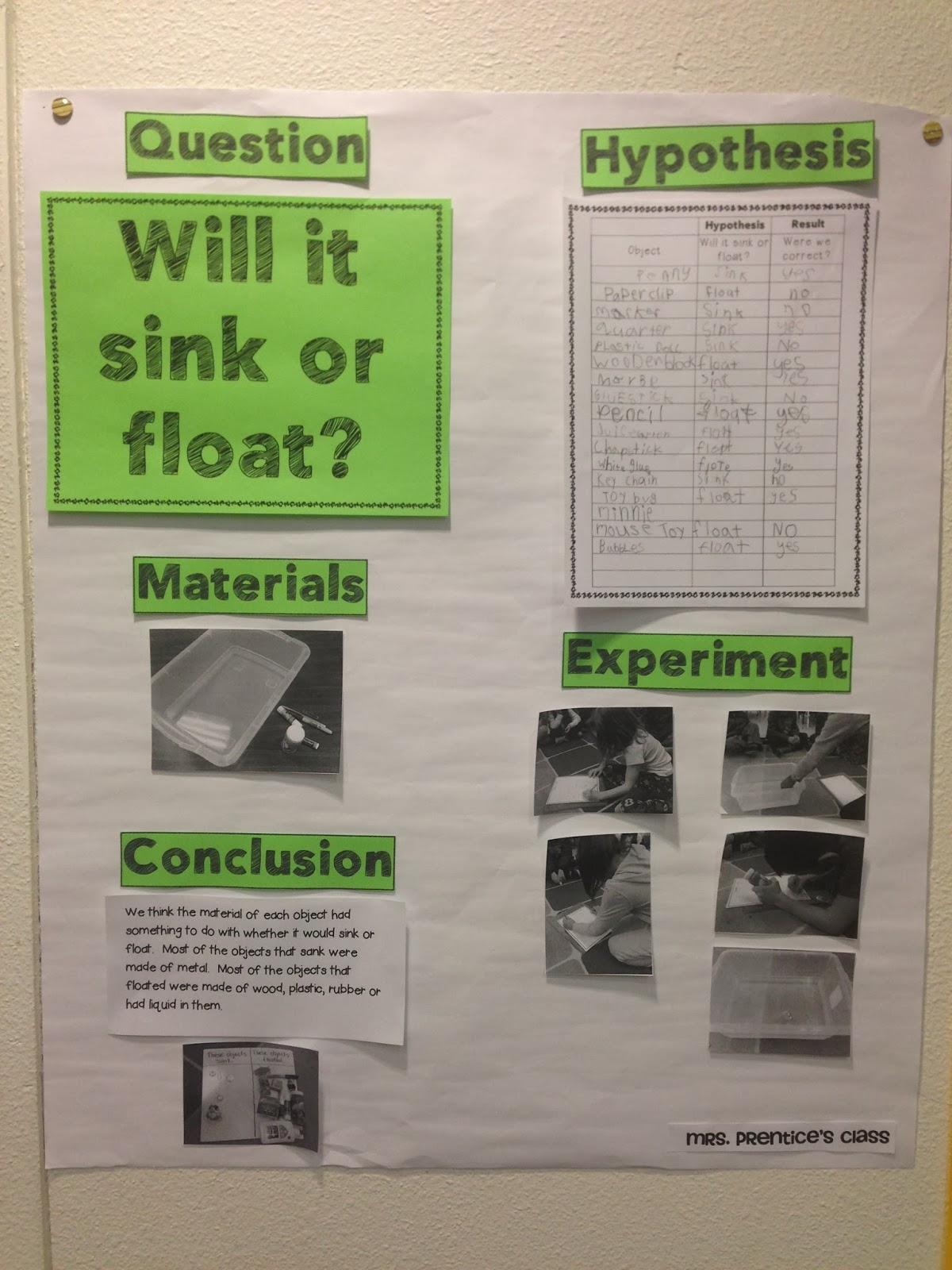 1st Grade Science Fair Projects