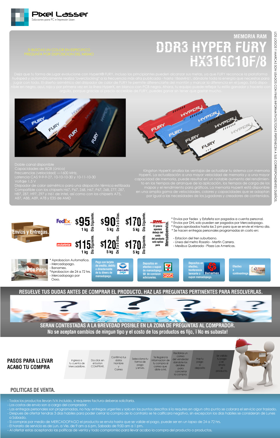 Accesorios Gaming e Insumos para Impresion Laser.: HX316C10F/8 ...