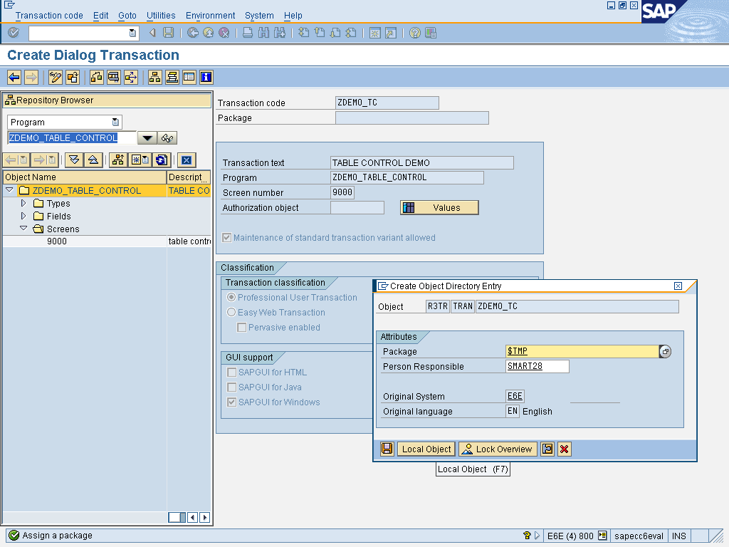The ABAP: Manipulation of Table Control