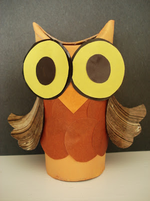 a faithful attempt: Owls from Cardboard Tubes