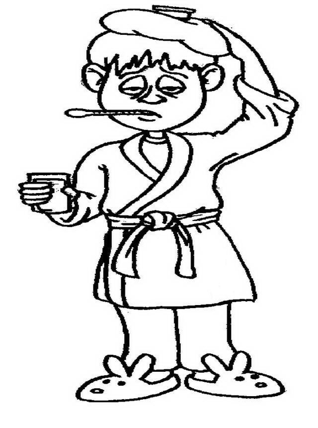 Child with fever to color | COLOR AREA