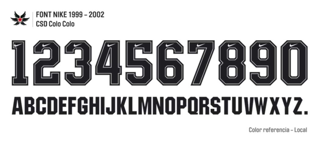 TIPOGRAFIAS Y FONTS: Font CSD Colo Colo / Nike 1999 - 2002