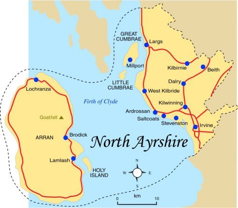 Map of North Ayrshire Province Area