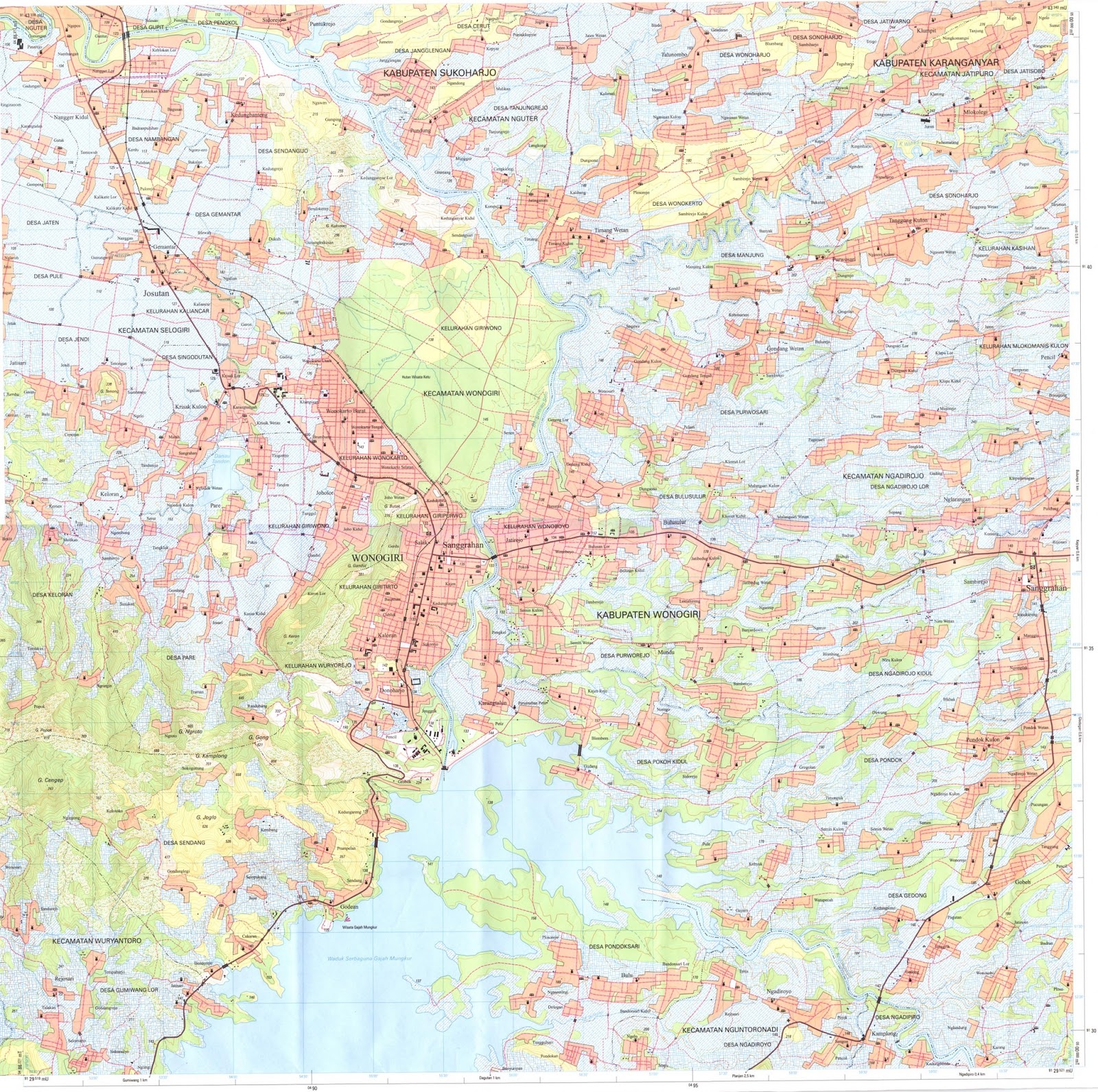 Peta RBI Kecamatan Wonogiri ~ One Love