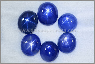 Batu Permata Blue SAFIR Star Lot Burmesse No Heat - BSS 085