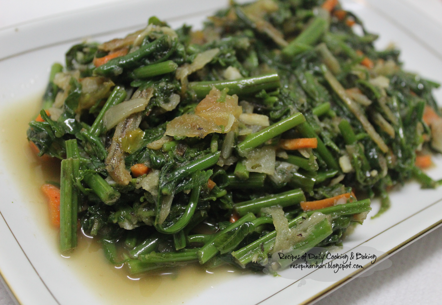 Recipes of Daily Cooking and Baking : Hidangan Kampung..Goreng Pucuk Paku