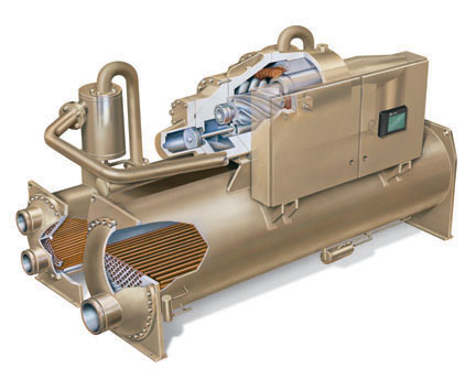 water-cooled condenser the chiller trane