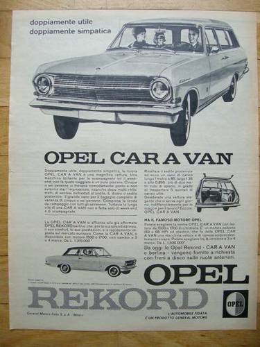 Opel Rekord A & B: ebay: Opel Rekord A, Werbung advert pubblicitta, 1963