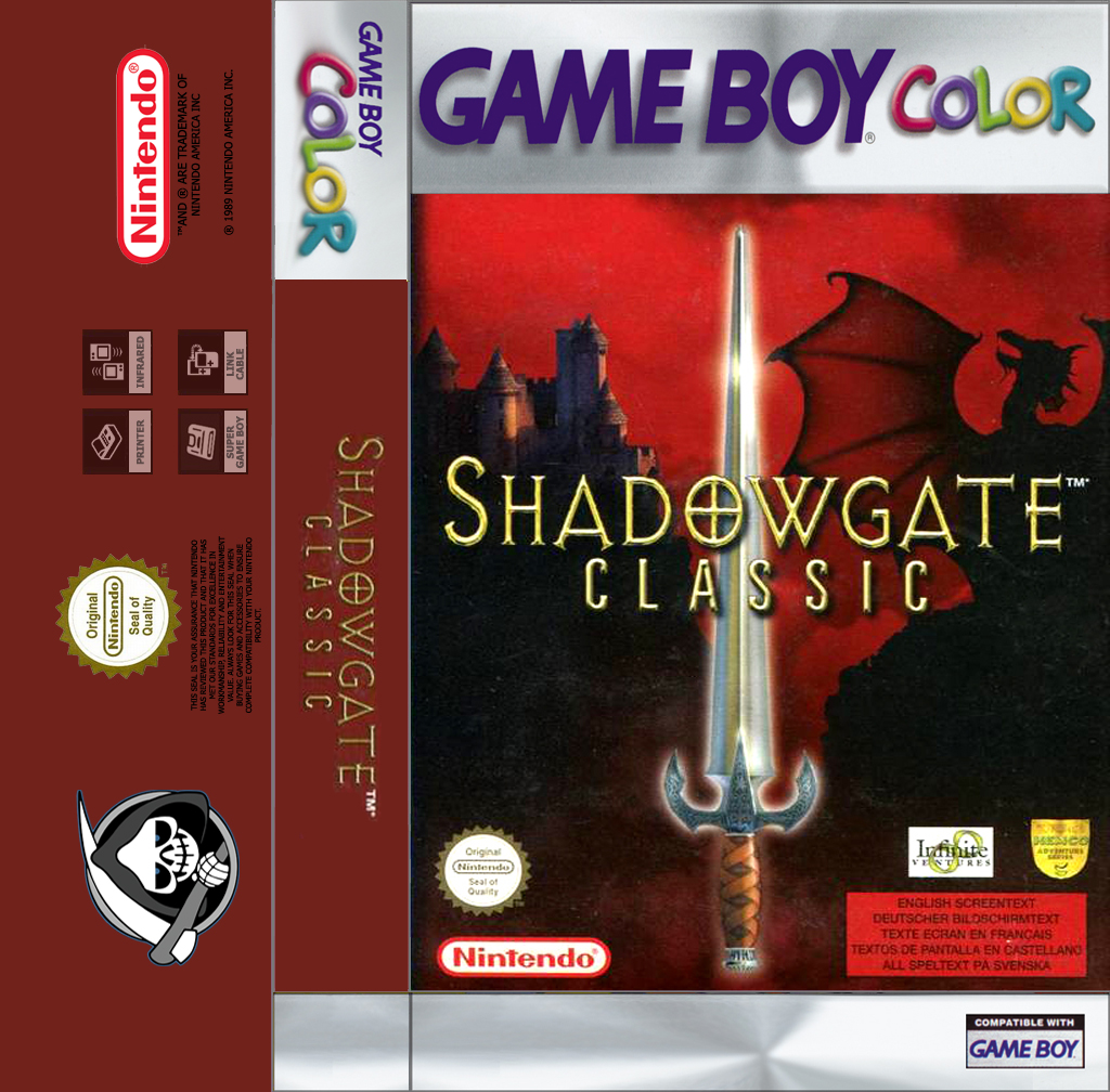 Solo una partida mas: Shadowgate classic Game boy color cassette cover