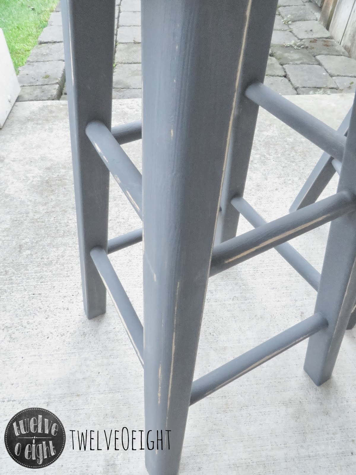 Chalk Paint Shabby Industrial Kitchen Stools – twelveOeight