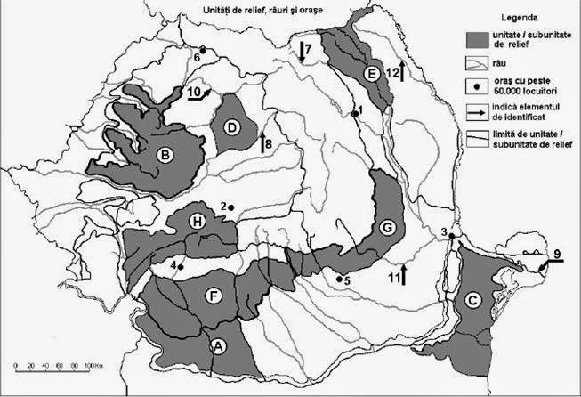 Locuri de vizitat Romania ,Bac geografie,Harta Geografie: Varianta 12 ...