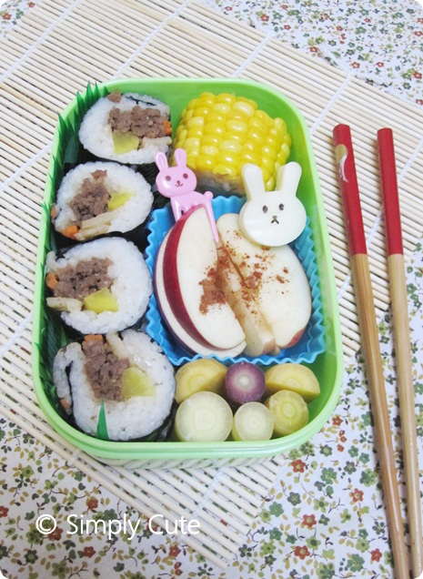 Simply Cute...: (# 233) Beef bulgogi gimbap, bunny bento