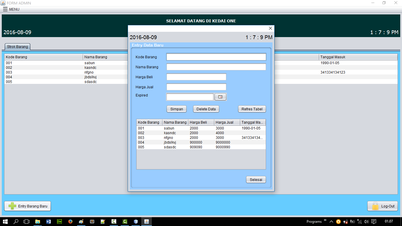 Download Sourcecode Java Netbeans Aplikasi Penjualan Stok Barang Sederhana Database Sqlite