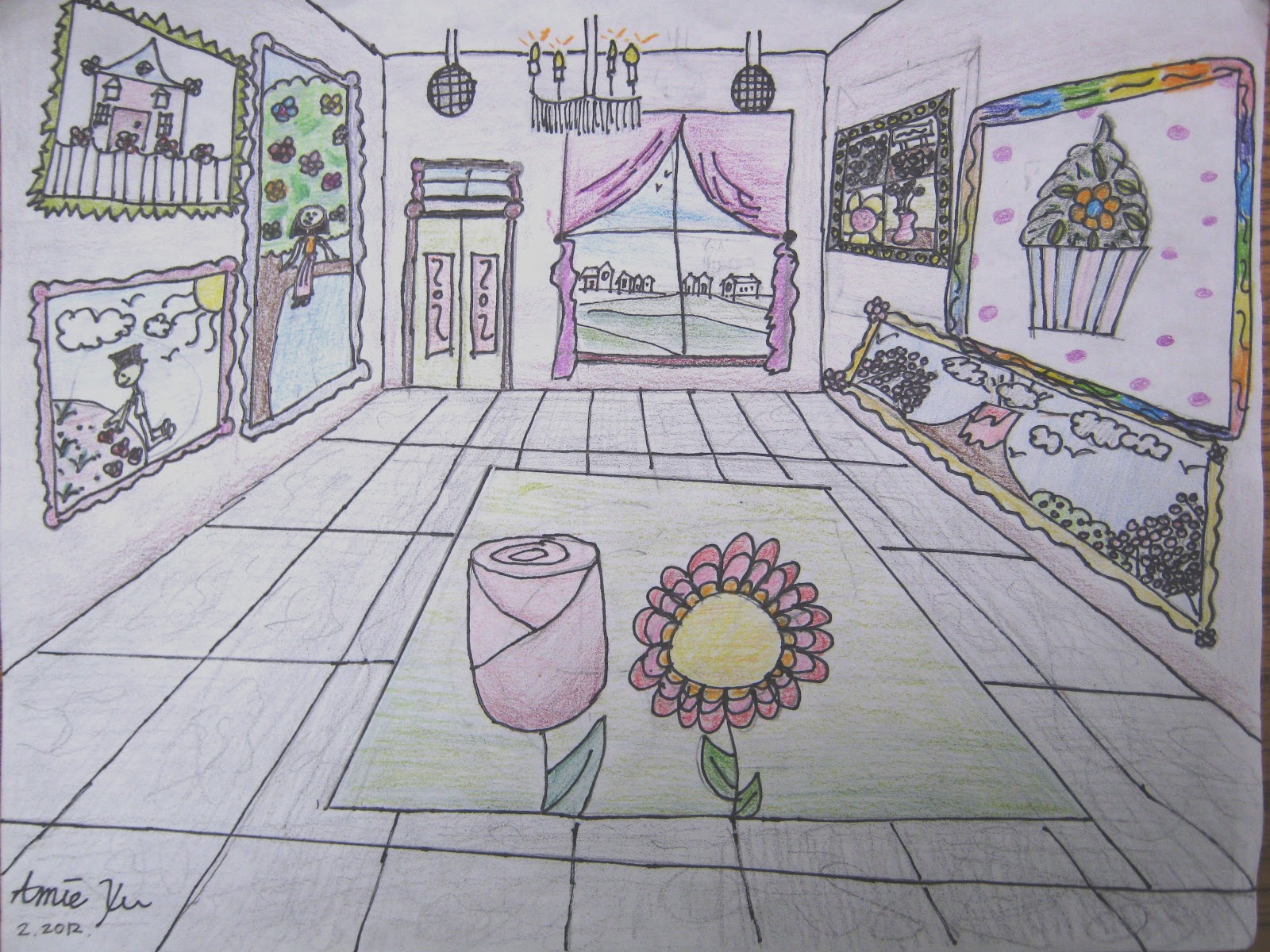 doodles&noodles: 1 Point Perspective Museums