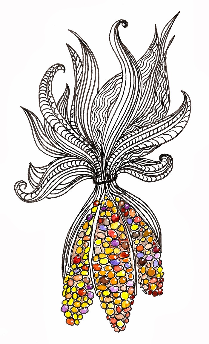 artyful: Fall Indian Corn Zentangle