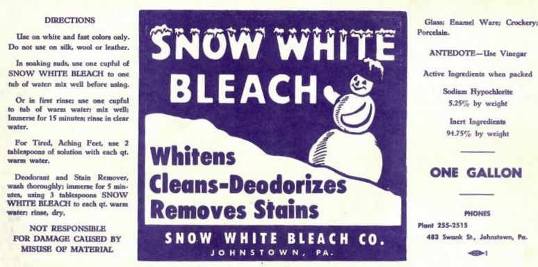 Vintage Johnstown: Snow White Bleach