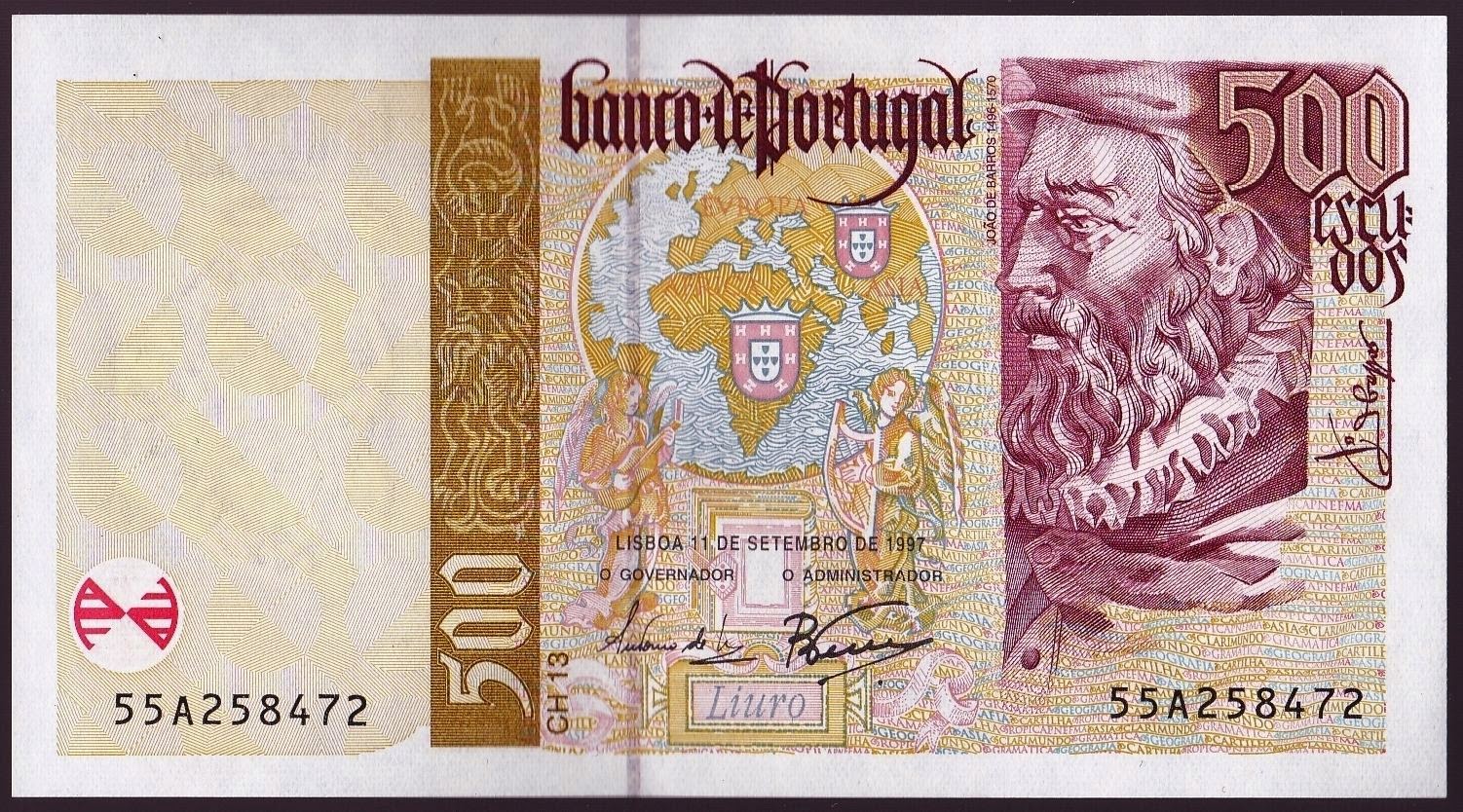 Portugal 500 Escudos banknote 1997 João de Barros|World Banknotes ...