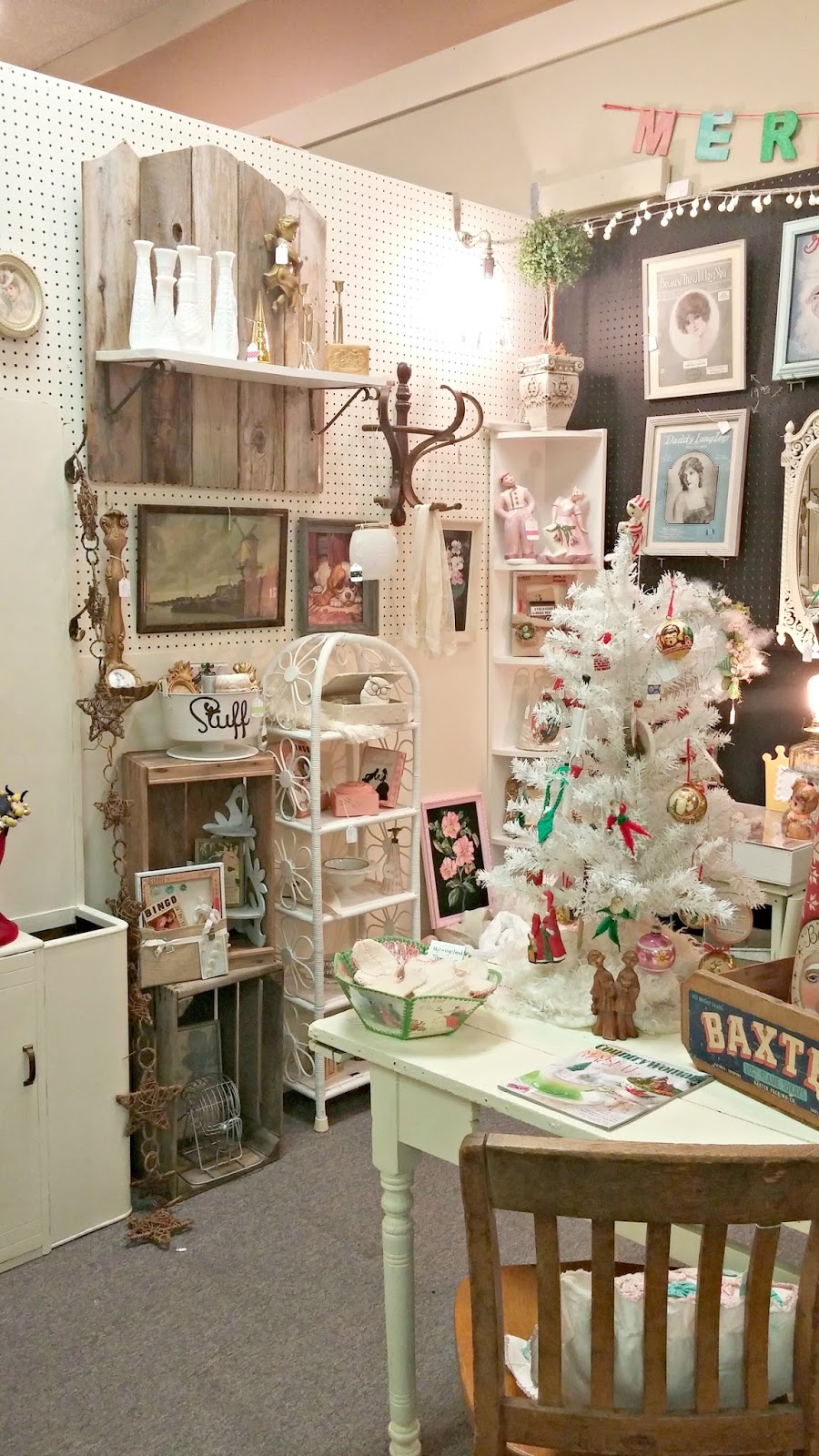 Antique Mall Booth Update for Christmas - Little Vintage Cottage