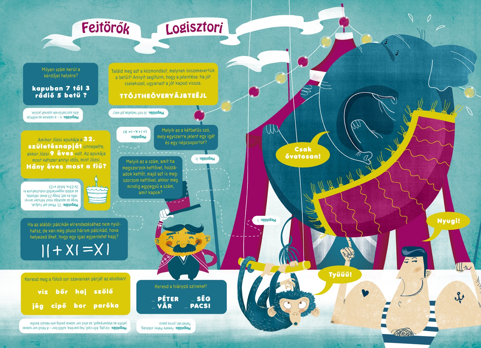 Vékony Andi: Minimax fejtörők / brain-teaser from Minimax magazine