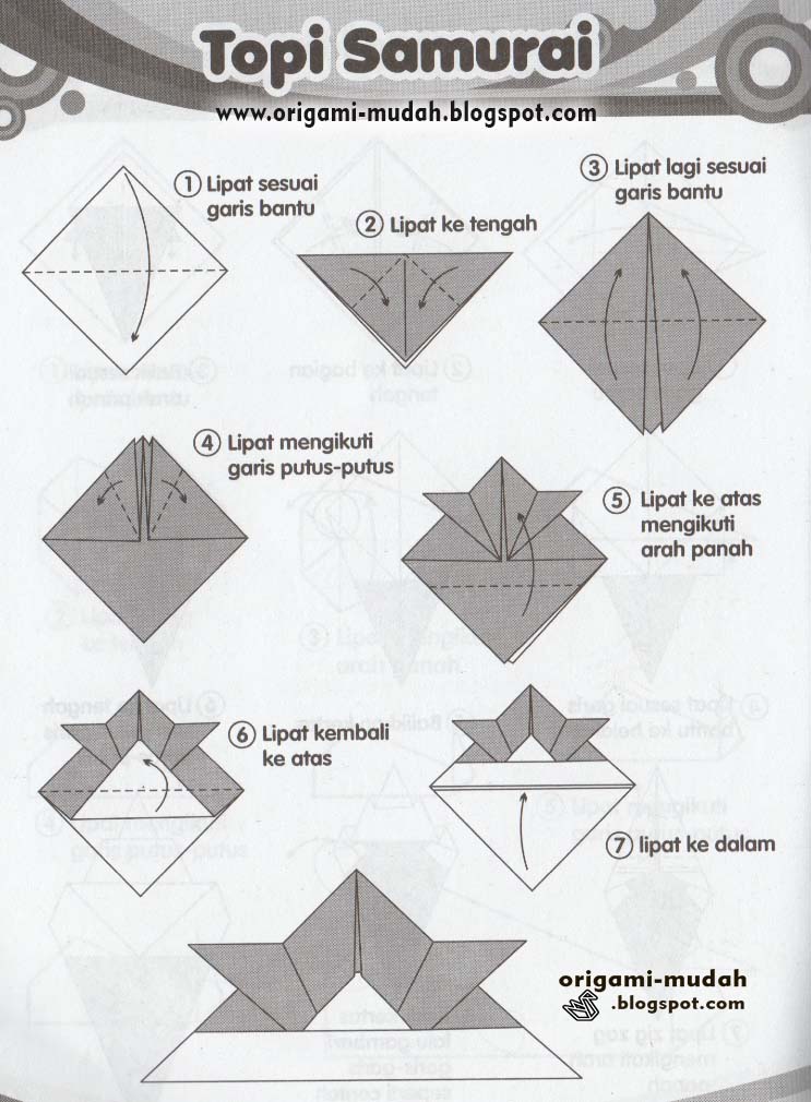 Cara Mudah Membuat Origami Topi Samurai