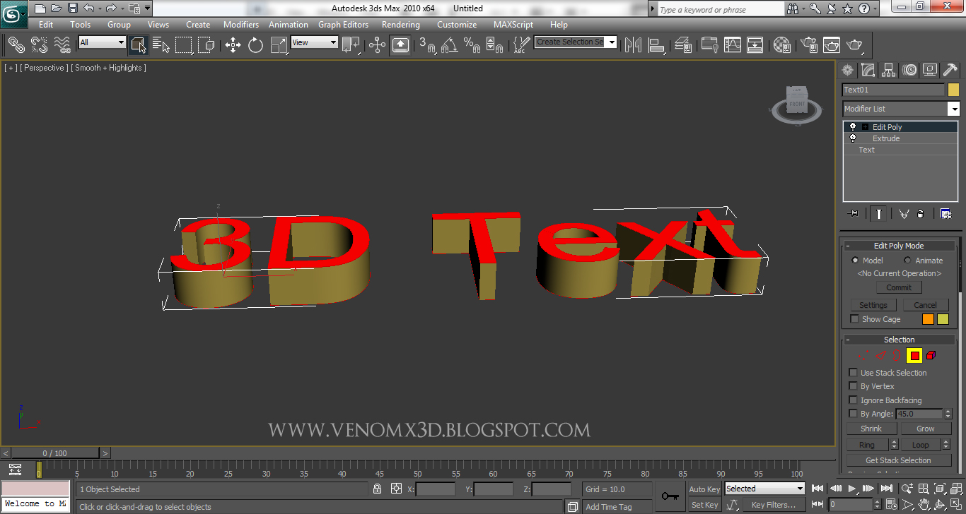 V3N0M's - 2D and 3D art: 3D Text Simple Rendering