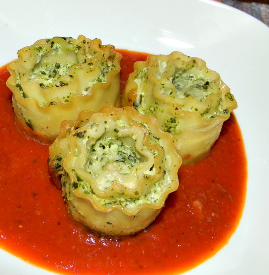 Wish Upon A Dish: Pasta Rosettes w/Spinach-Ricotta Mousse