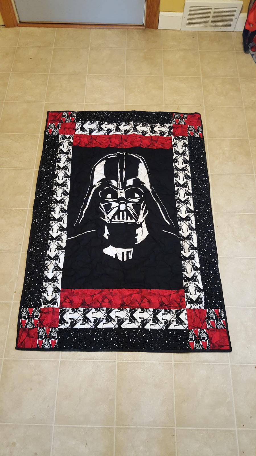 Quilting and Beyond: Q1 Finish - #12 - Darth Vader quilt