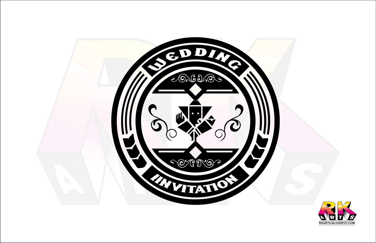 Typography Indian Wedding Invitation English Title Design - RK arts