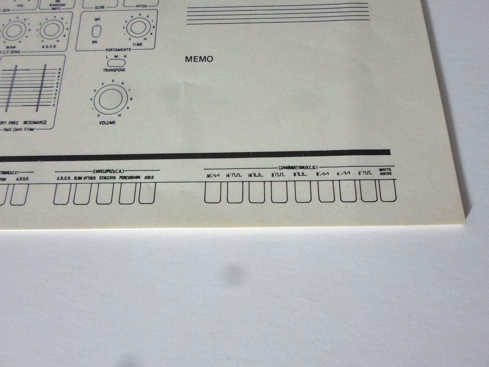 MATRIXSYNTH: Original Blank SH-1000 Patch Sheets