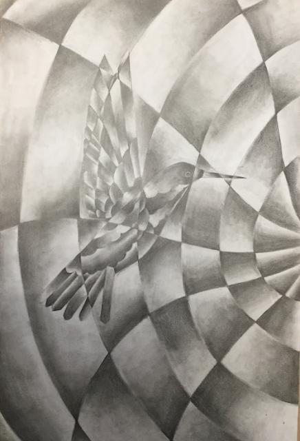 Ms. Hsieh 's Clarke Art Room- 8th Grade: Shattered Value Drawings