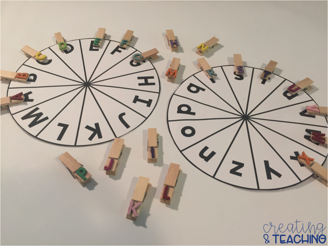 Alphabet Wheel Clothes Pins